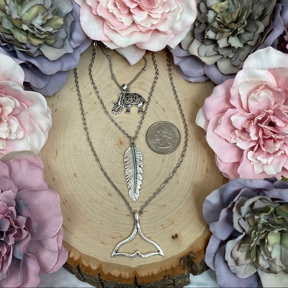 Jewelry | Boho Multilayer Elephant Leaf Whale Tail Necklace | Poshmark